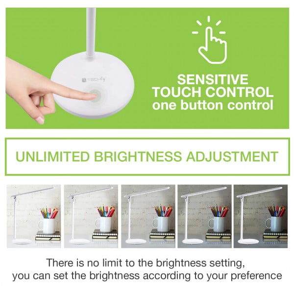 36 LED Foldable Desk Lamp Dimmable Rechargeable Battery with USB Power ...