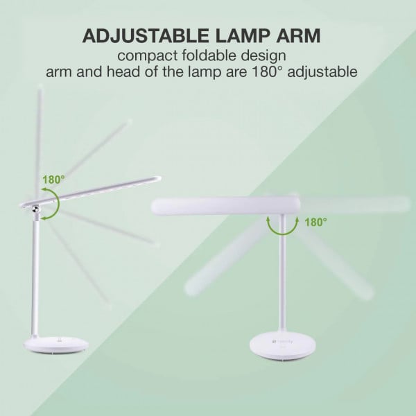 36 LED Foldable Desk Lamp Dimmable Rechargeable Battery with USB Power ...